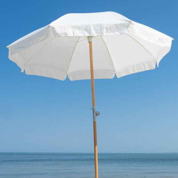 Premium Beach Umbrella- Cloud White (No Tassels)